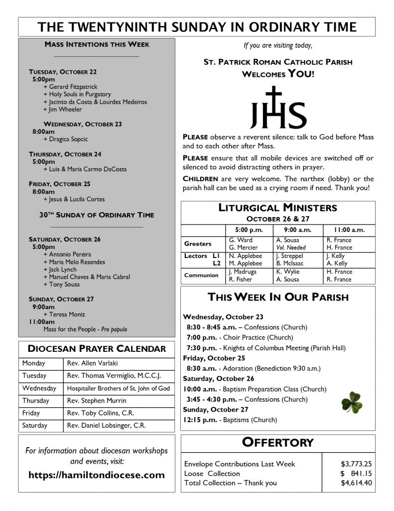 This Week's Bulletin - St. Patrick's, Cambridge